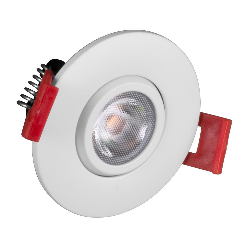 NICOR 2 in. White 2700K Remodel IC-Rated Recessed Integrated LED Gimbal ...