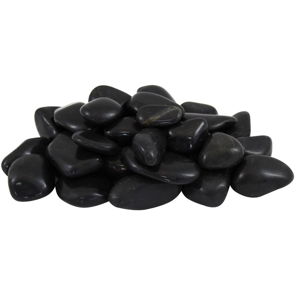 Small - Black - Polished Rock - Landscape Rocks - Landscaping Supplies ...