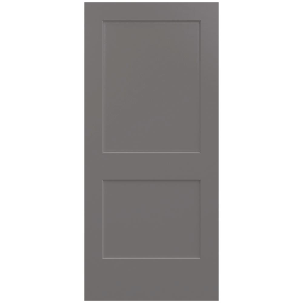 JELD-WEN 36 in. x 80 in. Monroe Weathered Stone Painted Smooth Solid ...