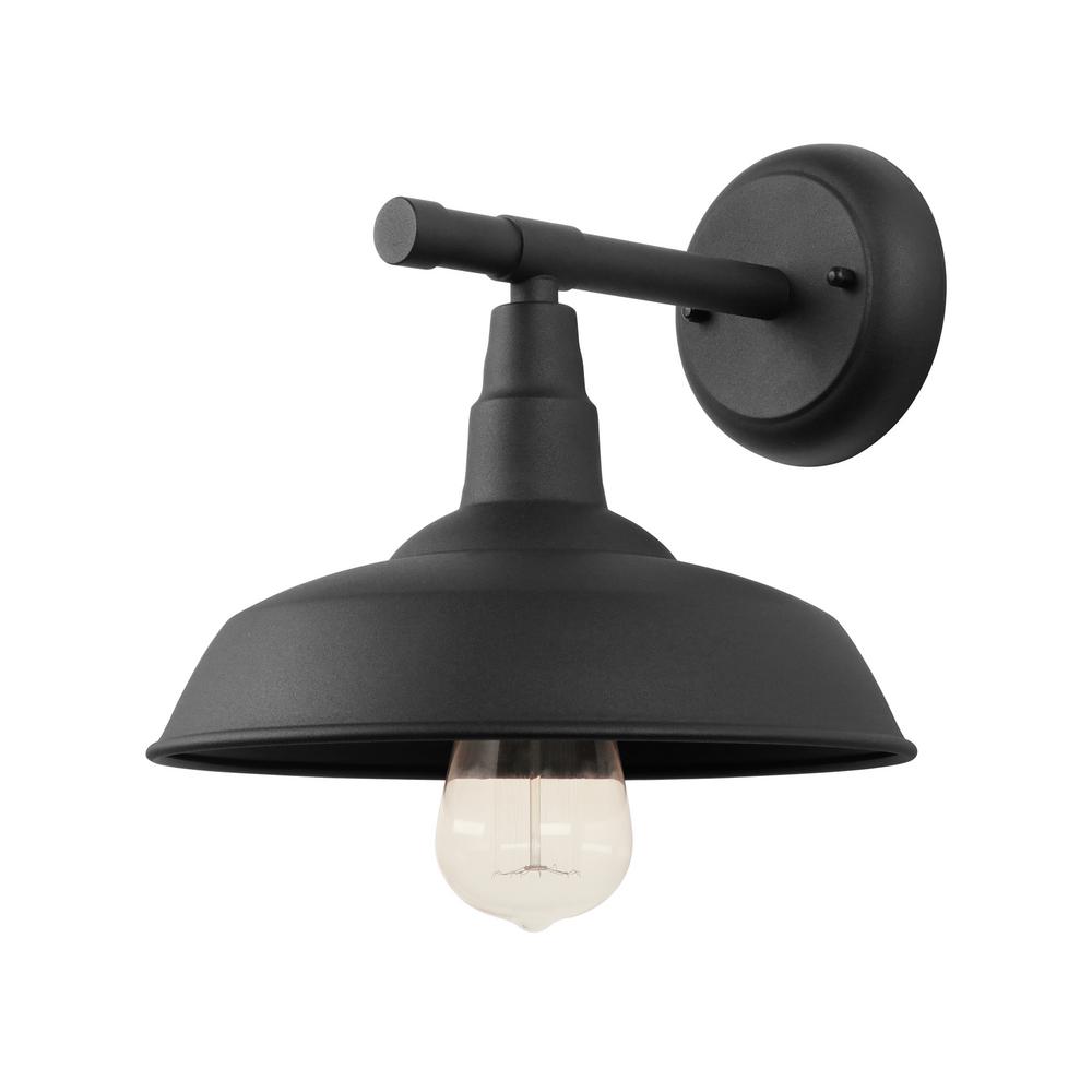 Unbranded 1-Light Black Outdoor Barn Light Sconce-EL0561BL - The Home Depot