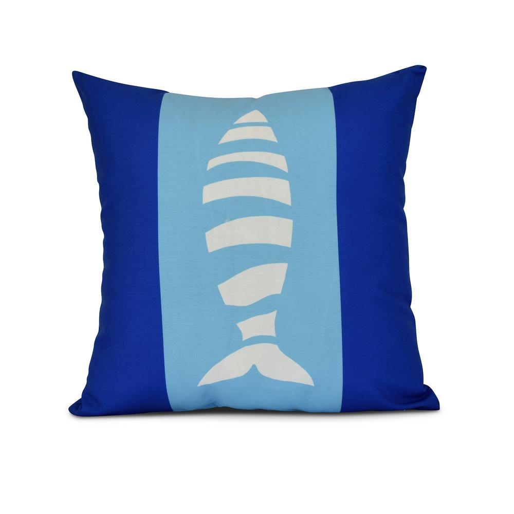 Fish Chips Animal Print Throw Pillow in Green PA782GR27-16 - The Home Depot