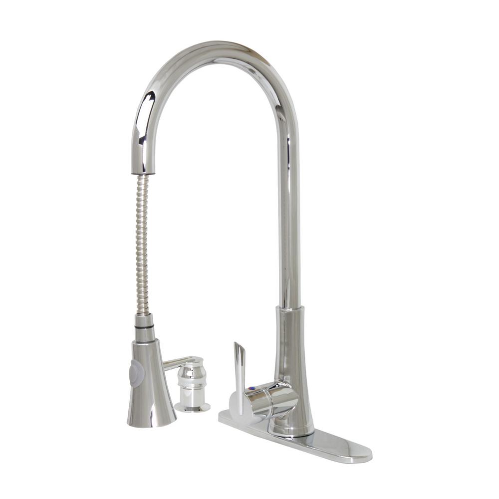 Dyconn Celtic 18 in. Single-Handle Pull-Down Sprayer Kitchen Faucet in ...