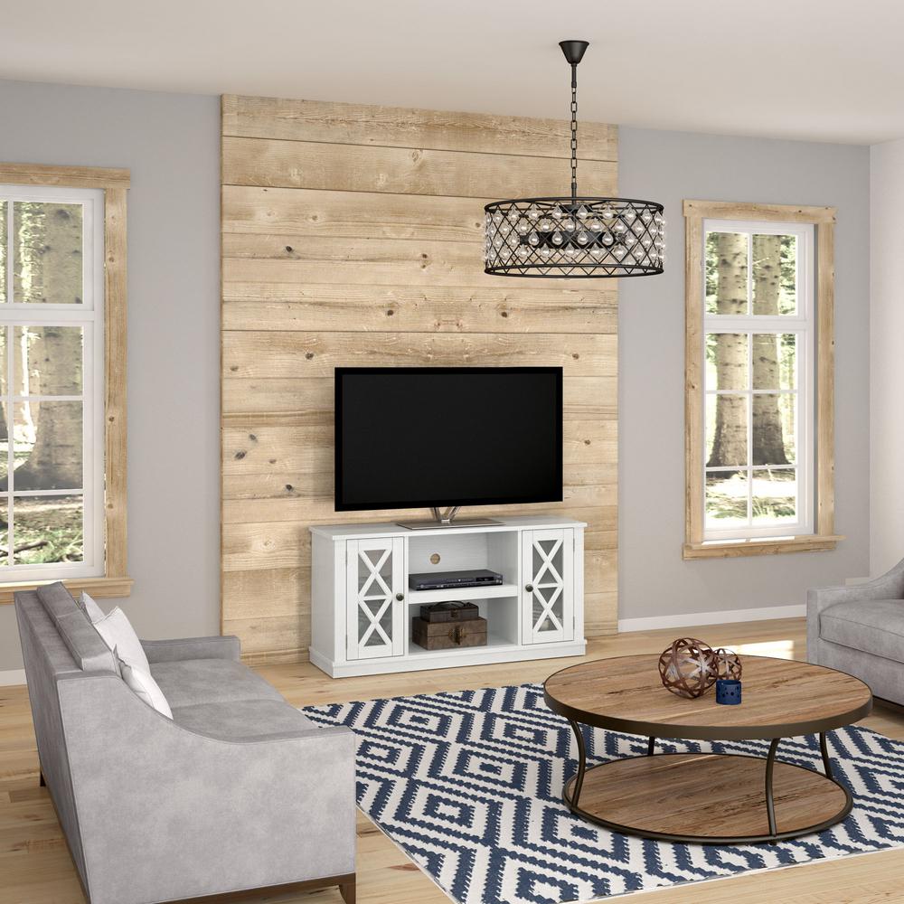 Bell'O Bayport 16 in. White Particle Board TV Stand Fits TVs Up to 55 ...