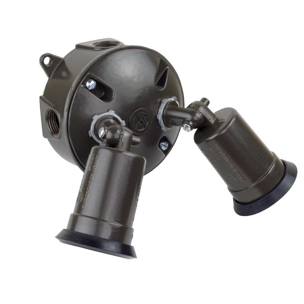 Commercial Electric Bronze Outdoor Flood Light Weatherproof Lampholder ...