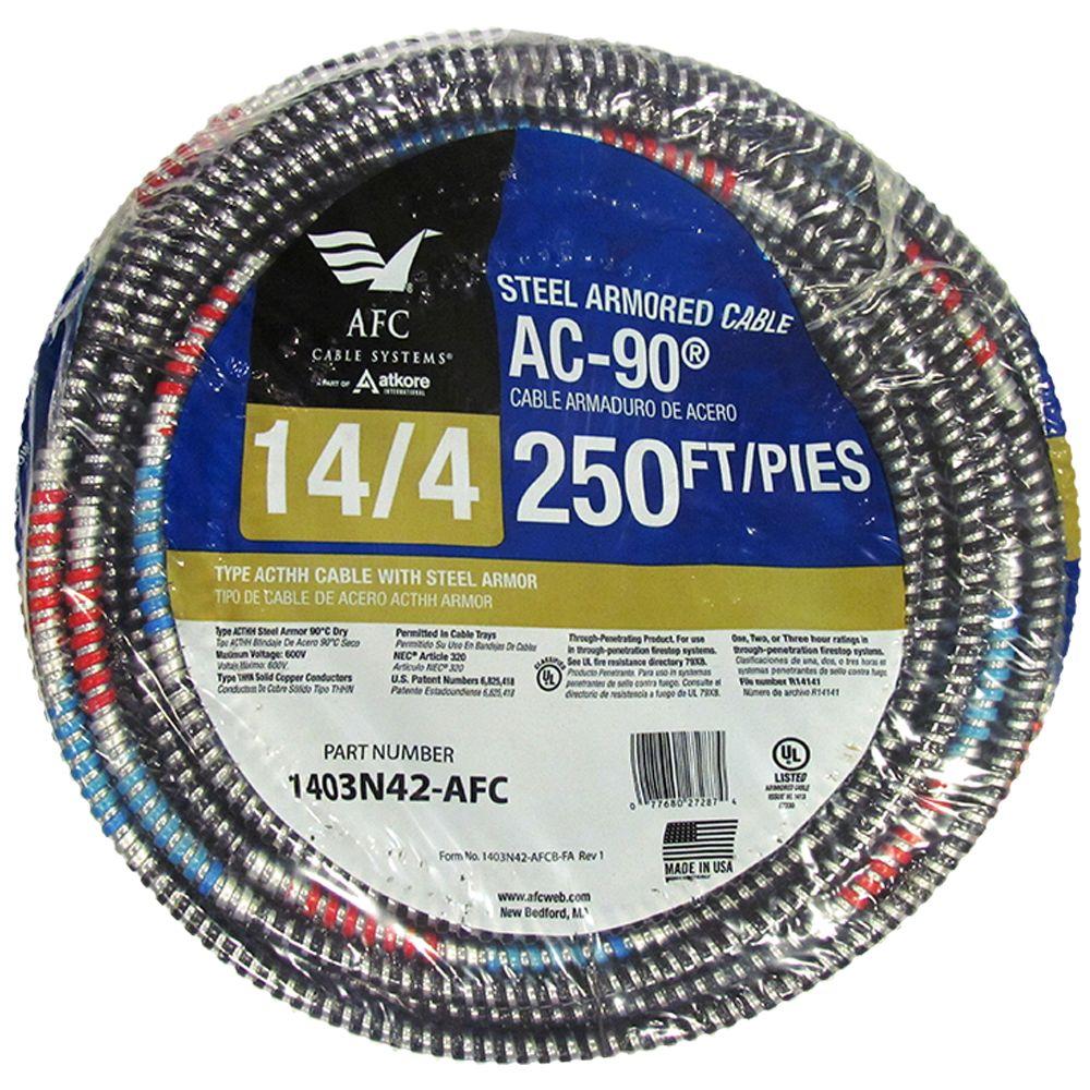 AFC Cable Systems 14/4 x 250 ft. BX/AC-90 Solid Cable-1403N42-AFC - The ...