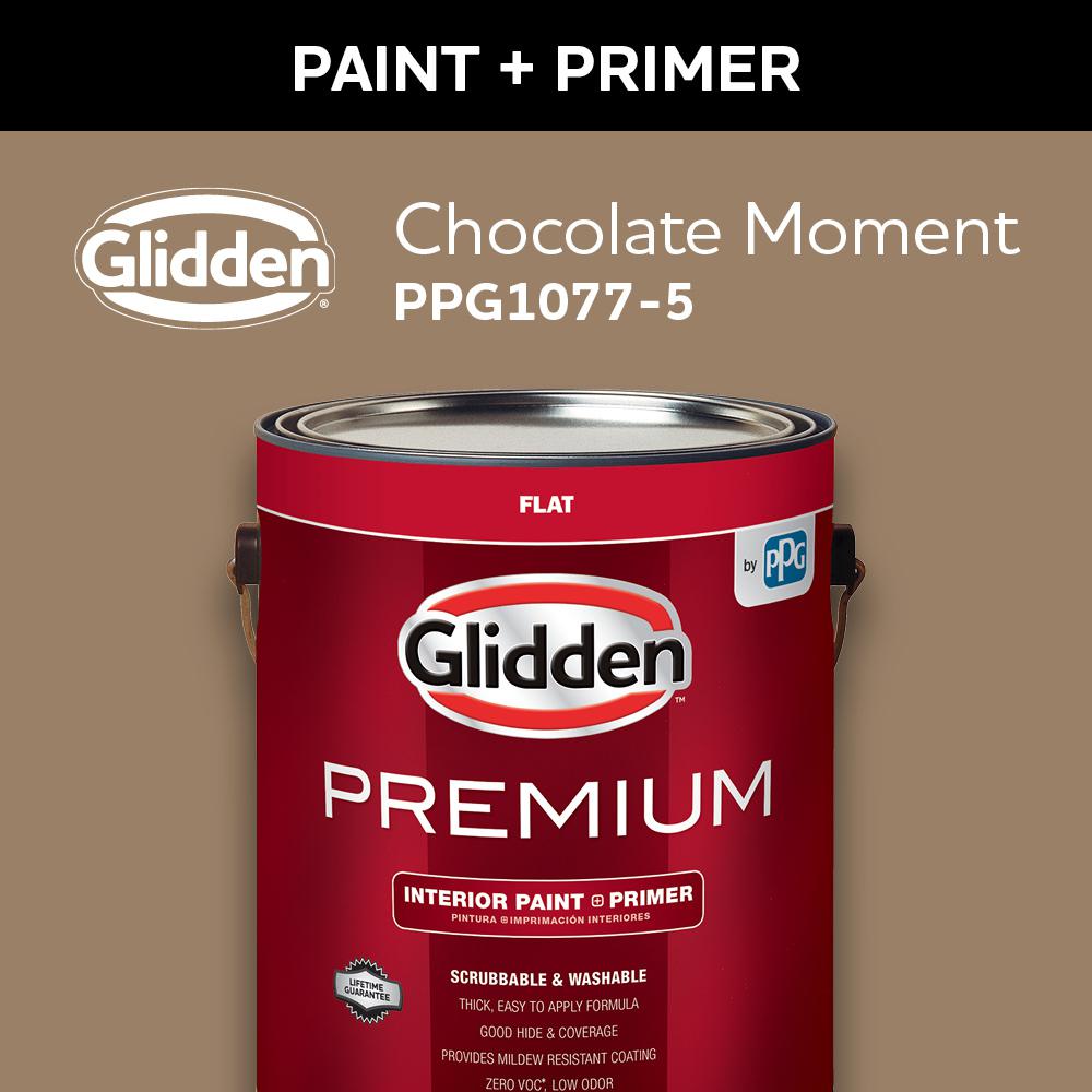 Glidden Premium 1 gal. PPG1077-5 Chocolate Moment Flat/Matte Interior ...