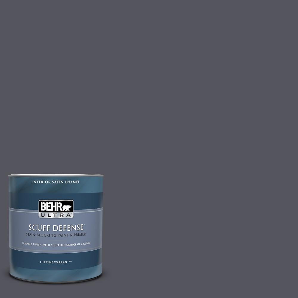 BEHR ULTRA 1 qt. #N540-7 Coal Mine Extra Durable Satin Enamel Interior ...
