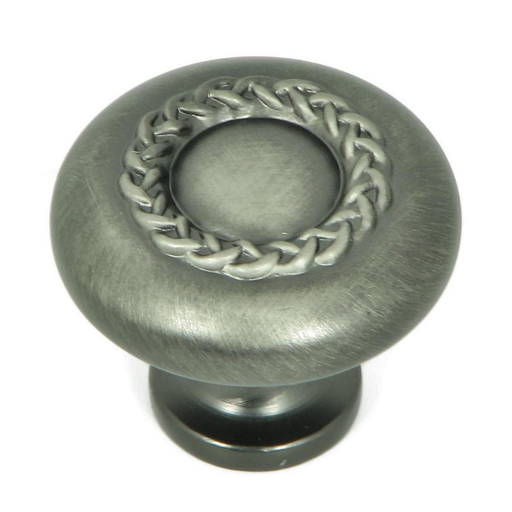 1-1/4 in. Weathered Nickel Round Rope Design Cabinet Knob (10-Pack ...