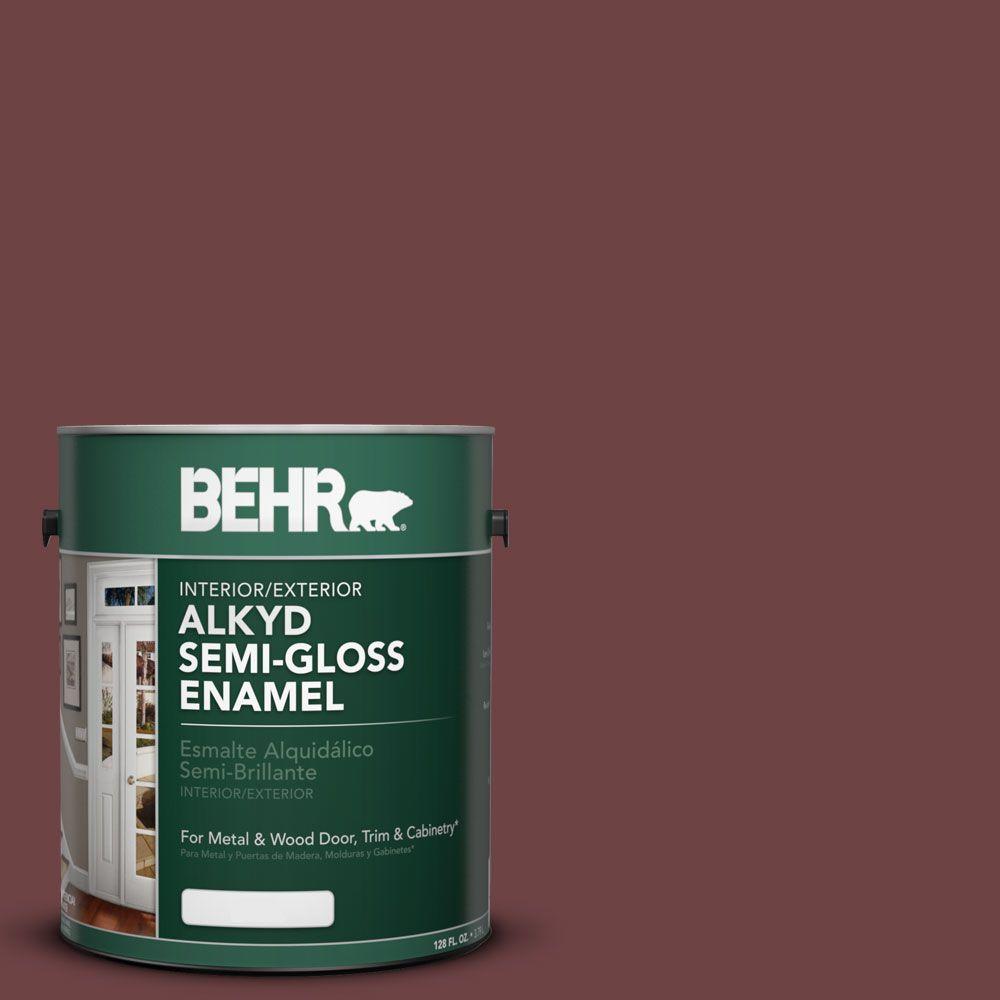BEHR 1 gal. #AE-6 Colony Red Semi-Gloss Enamel Alkyd Interior/Exterior ...