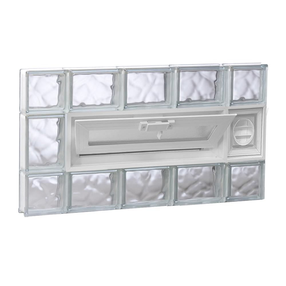 Clearly Secure 34.75 in. x 19.25 in. x 3.125 in. Frameless Wave Pattern ...