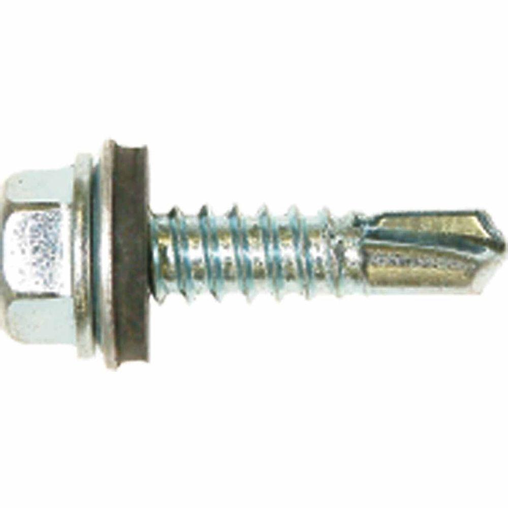 Drive Straight #14 2-1/2 in. External Hex Flange Hex-Head Self-Drilling ...
