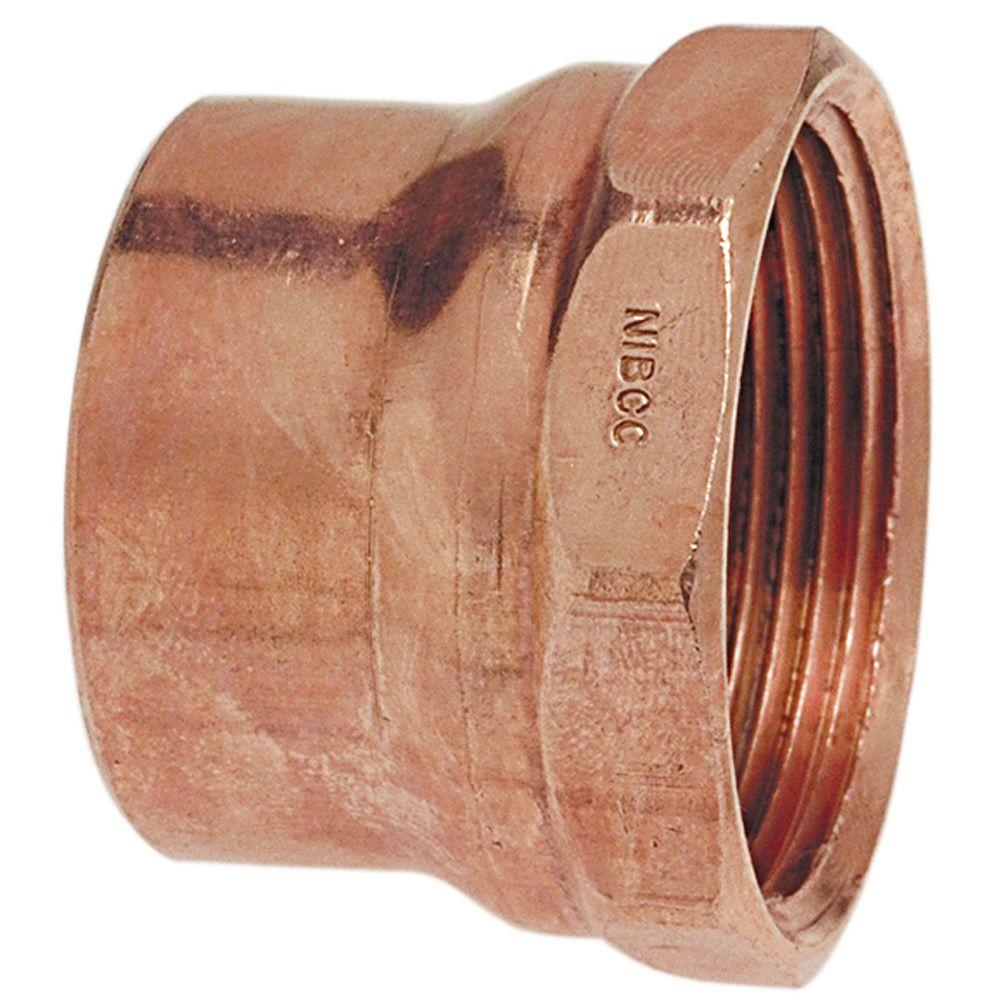 Everbilt 1/2 in. x 3/4 in. Copper Pressure Cup x FIP Female Adapter Fitting-C603HD1234 - The ...