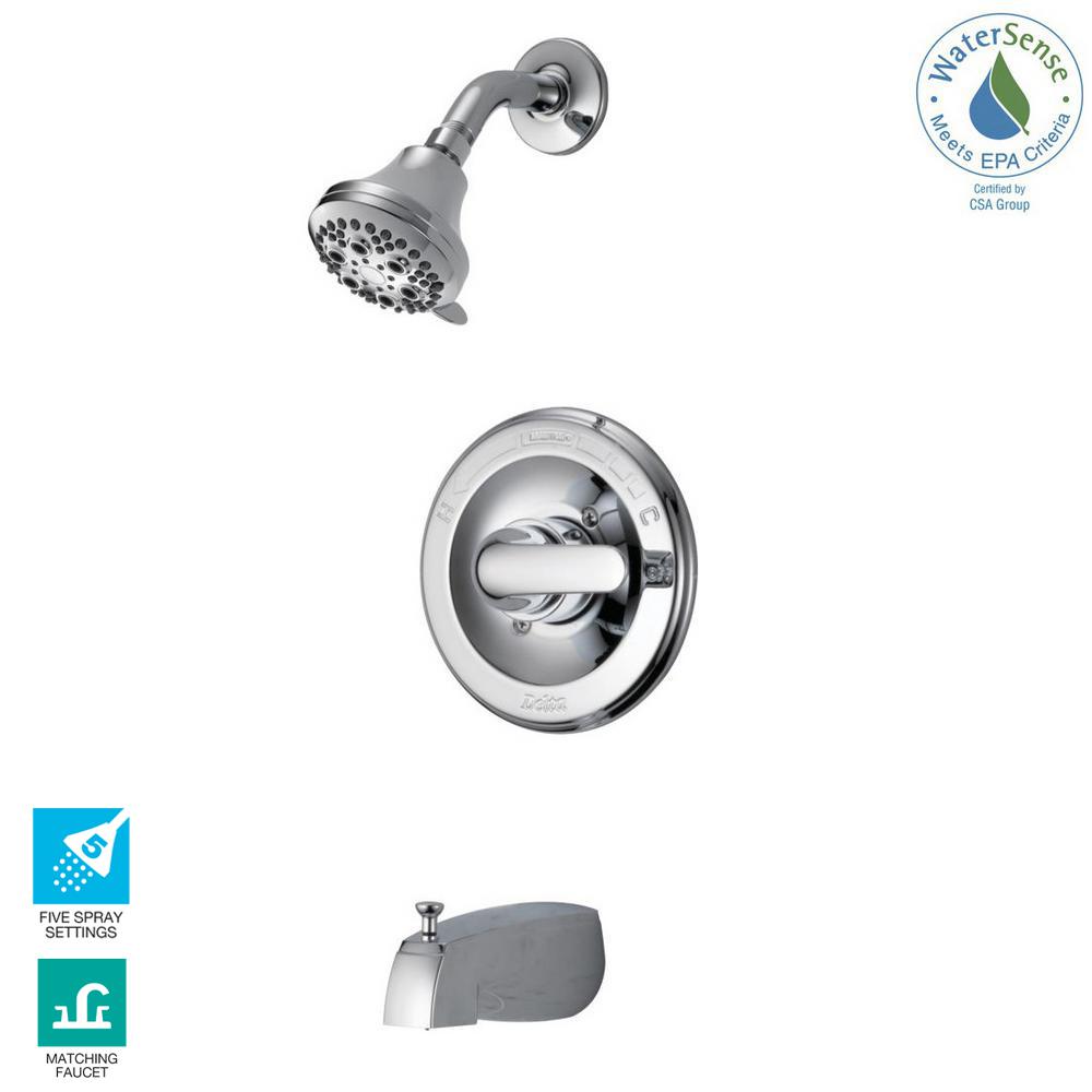 Moen Adler Single Handle 4 Spray Tub And Shower Faucet With Valve In