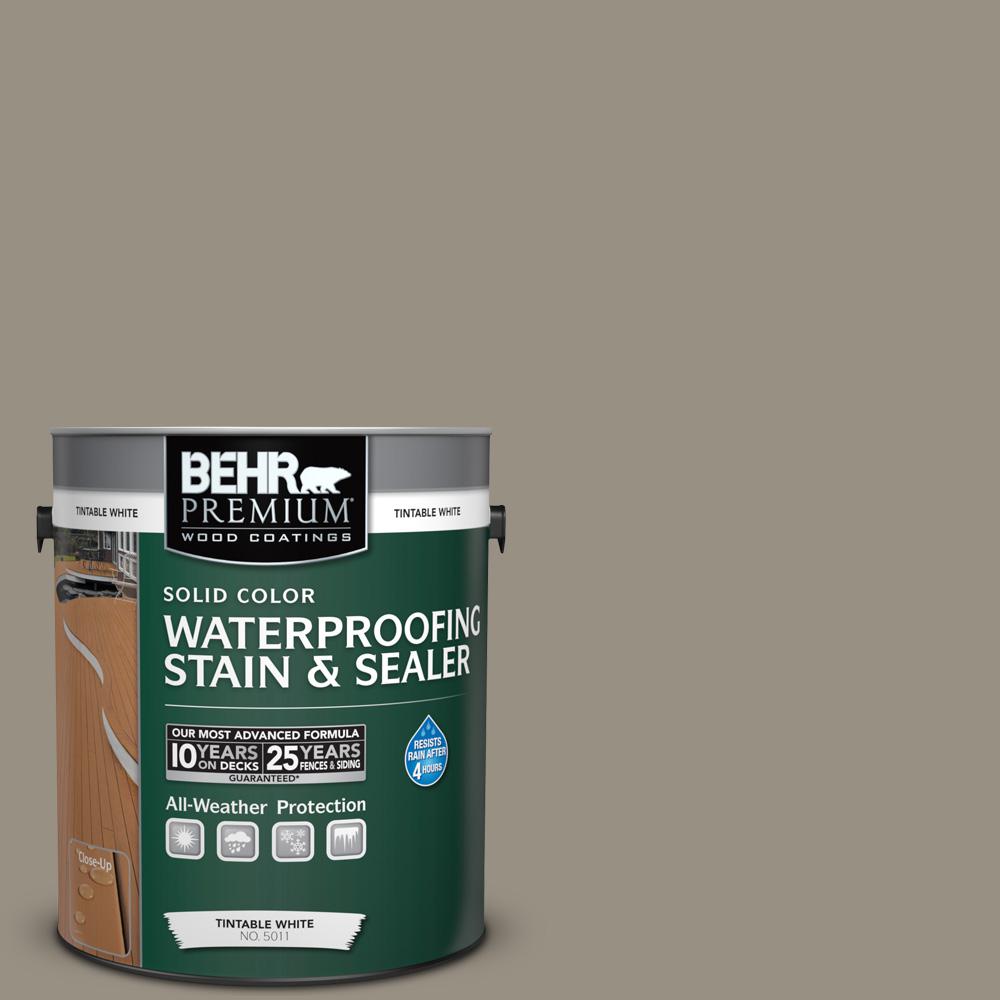 BEHR Premium 1 gal. #N320-5 Gray Squirrel Solid Color Waterproofing ...