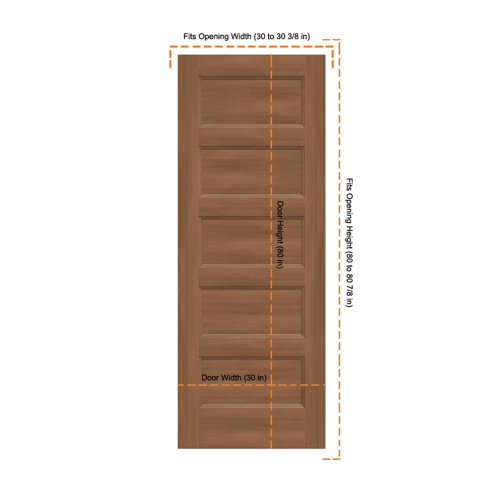 JELD-WEN 30 in. x 80 in. Conmore Hazelnut Stain Smooth Hollow Core ...