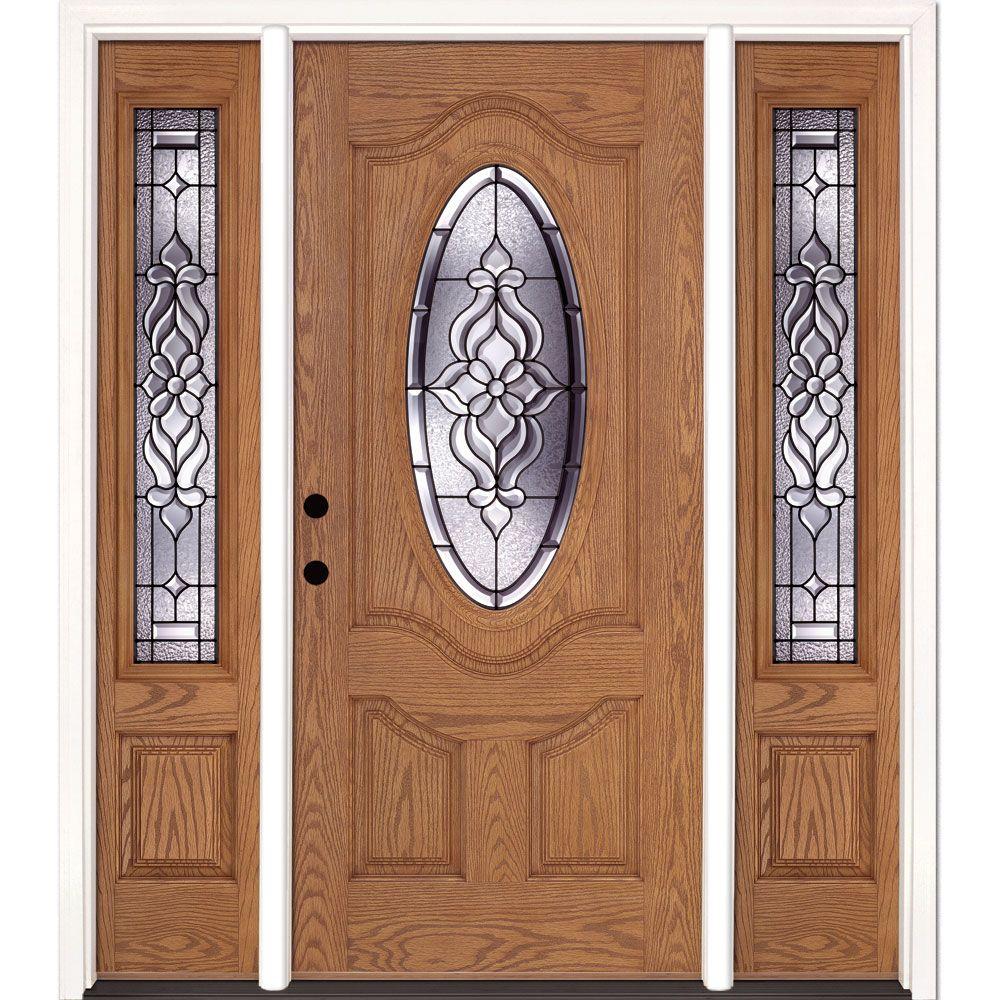Feather River Doors 63.5 in.x81.625 in. Lakewood Patina 3/4 Oval Lt ...