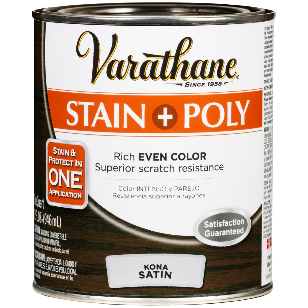 Varathane 1 Qt. Kona Satin Water-Based Interior Wood Stain and ...