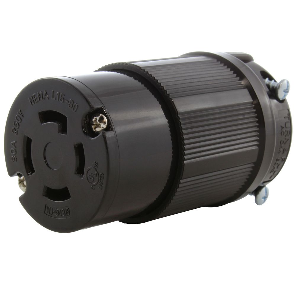 AC WORKS NEMA 3-Phase 30 Amp 250-Volt 4-Prong Locking Female Connector ...