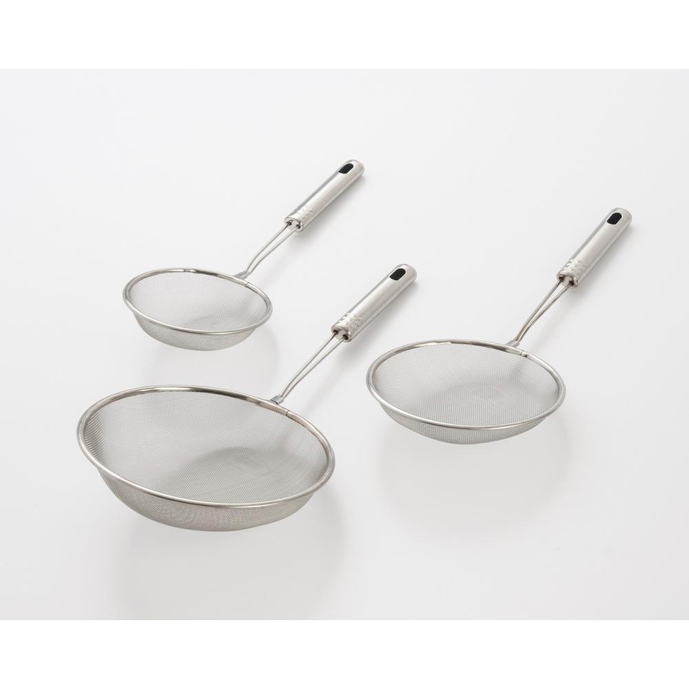 ExcelSteel 3-Piece Stainless Steel Strainer Set with Long Handles-789 ...