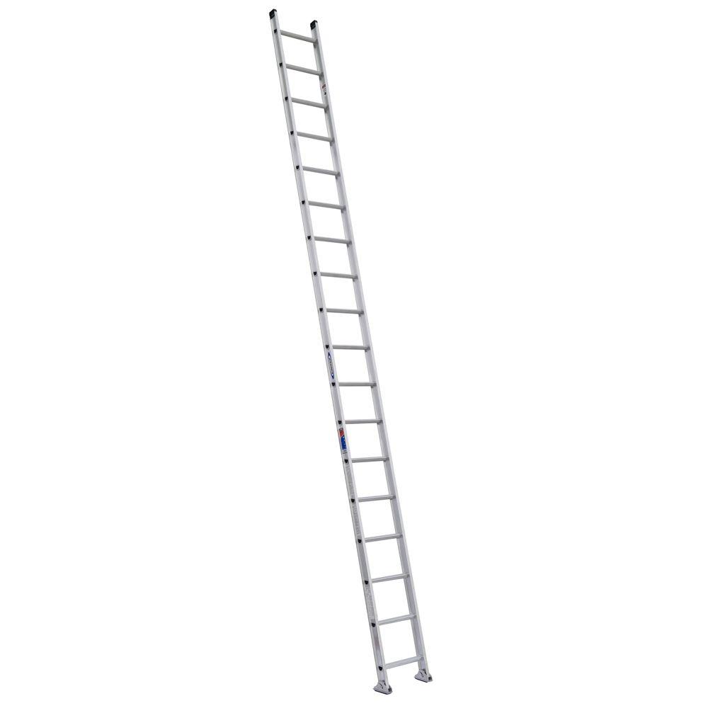 Werner 18 ft. Aluminum D-Rung Straight Ladder with 300 lb. Load ...