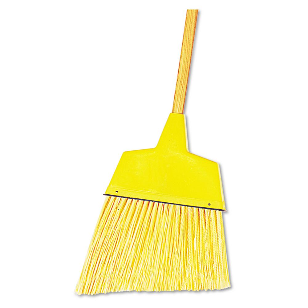Boardwalk 53 in. Wood Handle Plastic Bristles Angle Broom in Yellow (12 ...