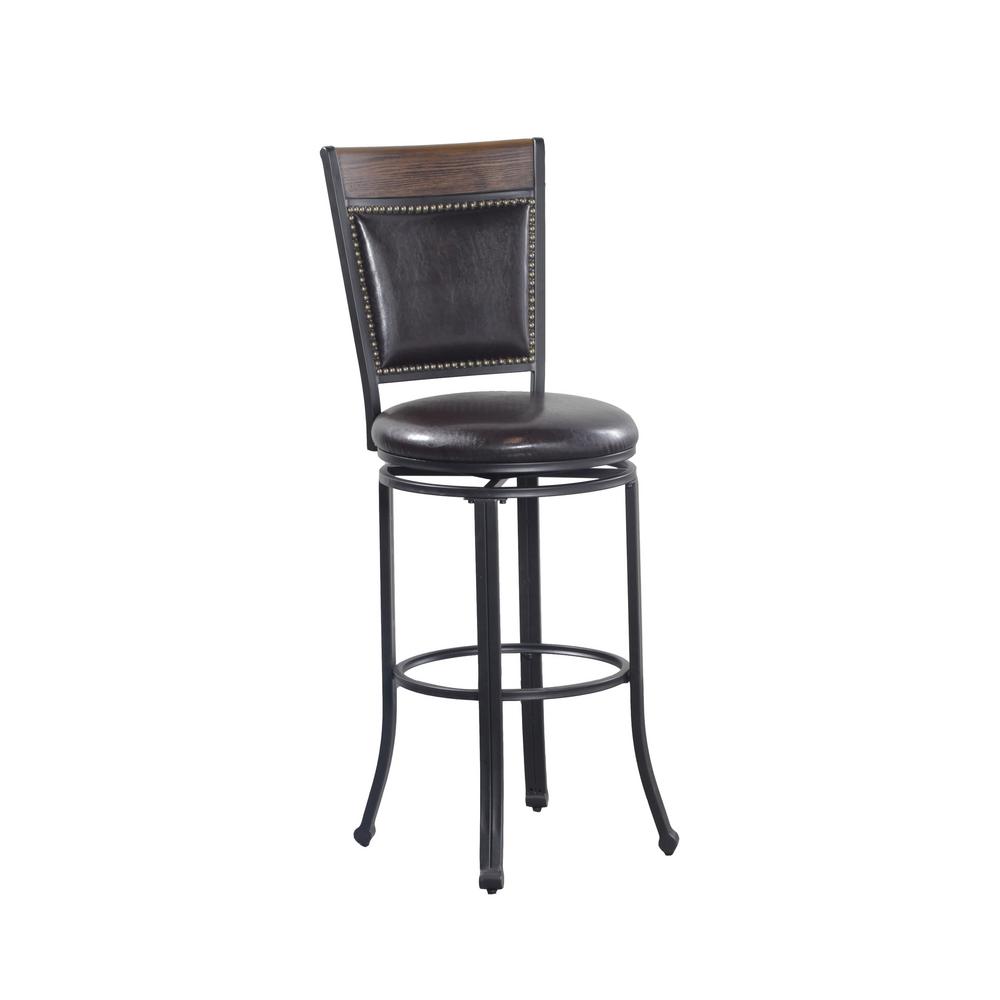 Powell Company Franklin 29 in. Brown Swivel Bar Stool-15D2020BS - The ...