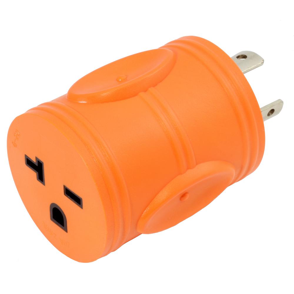 AC WORKS NEMA L6-20P 20 Amp 250-Volt Locking Plug to NEMA 6-15/20R 15/ ...