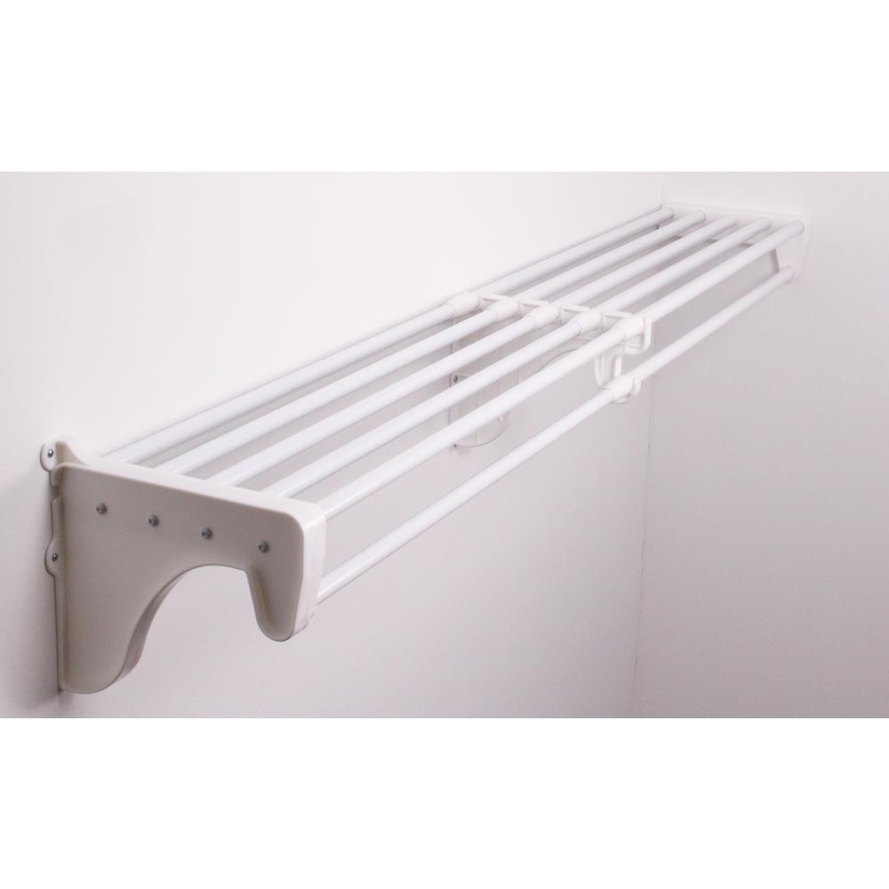 EZ Shelf Expandable DIY Closet Shelf & Rod 41 in - 74 in W, White ...