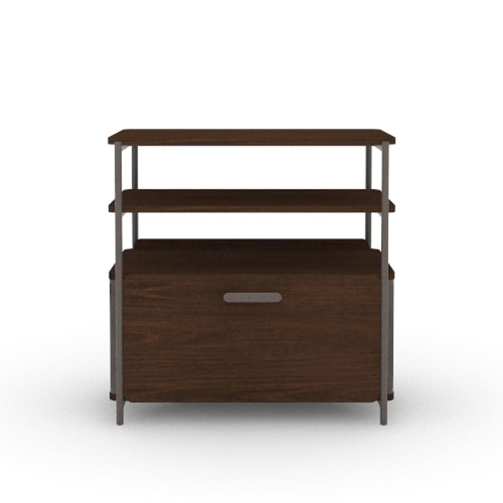 SAUDER Radial Umber Wood Decorative Lateral File Cabinet with Open ...