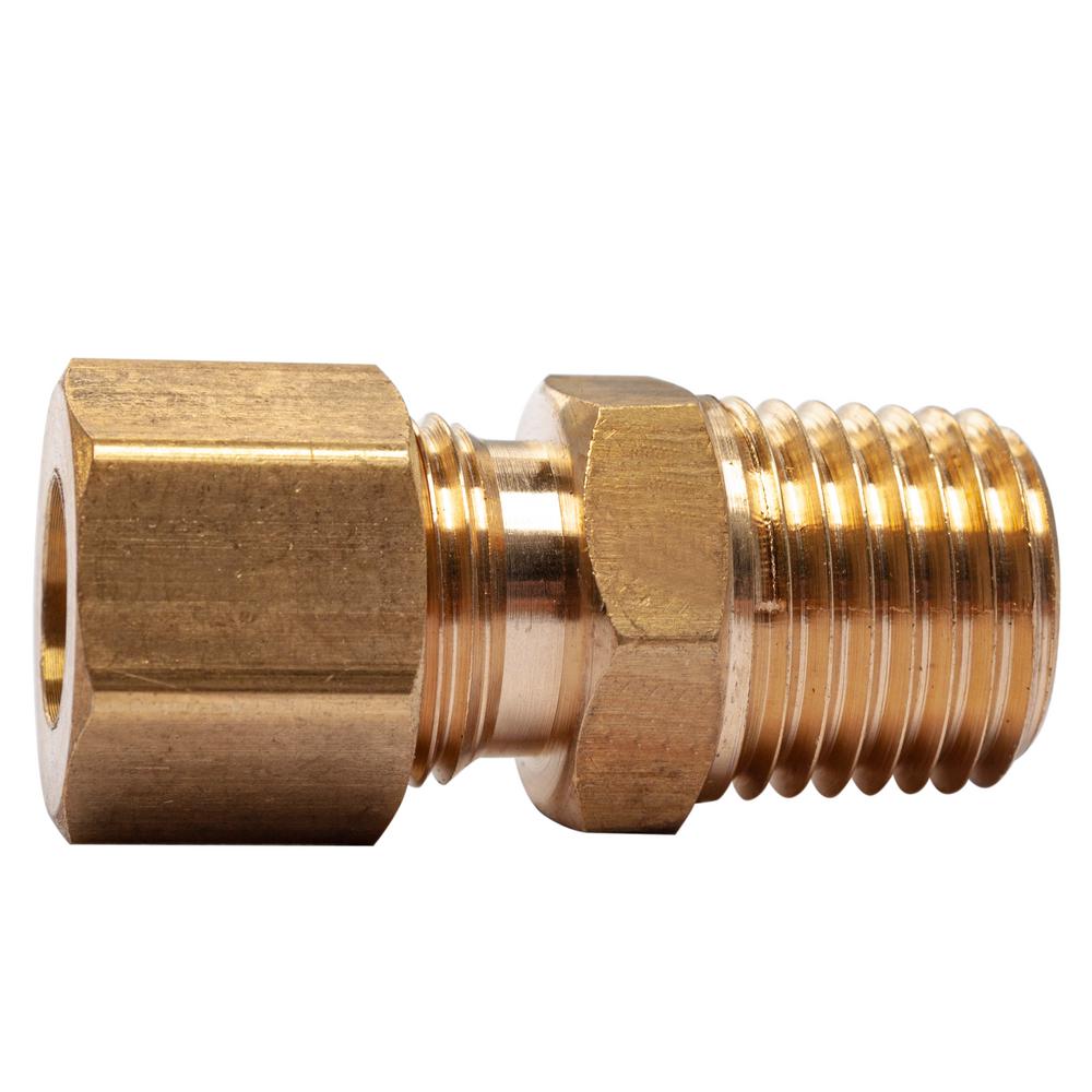LTWFITTING 3/16 in. O.D. Comp x 1/8 in. MIP Brass Compression Adapter ...