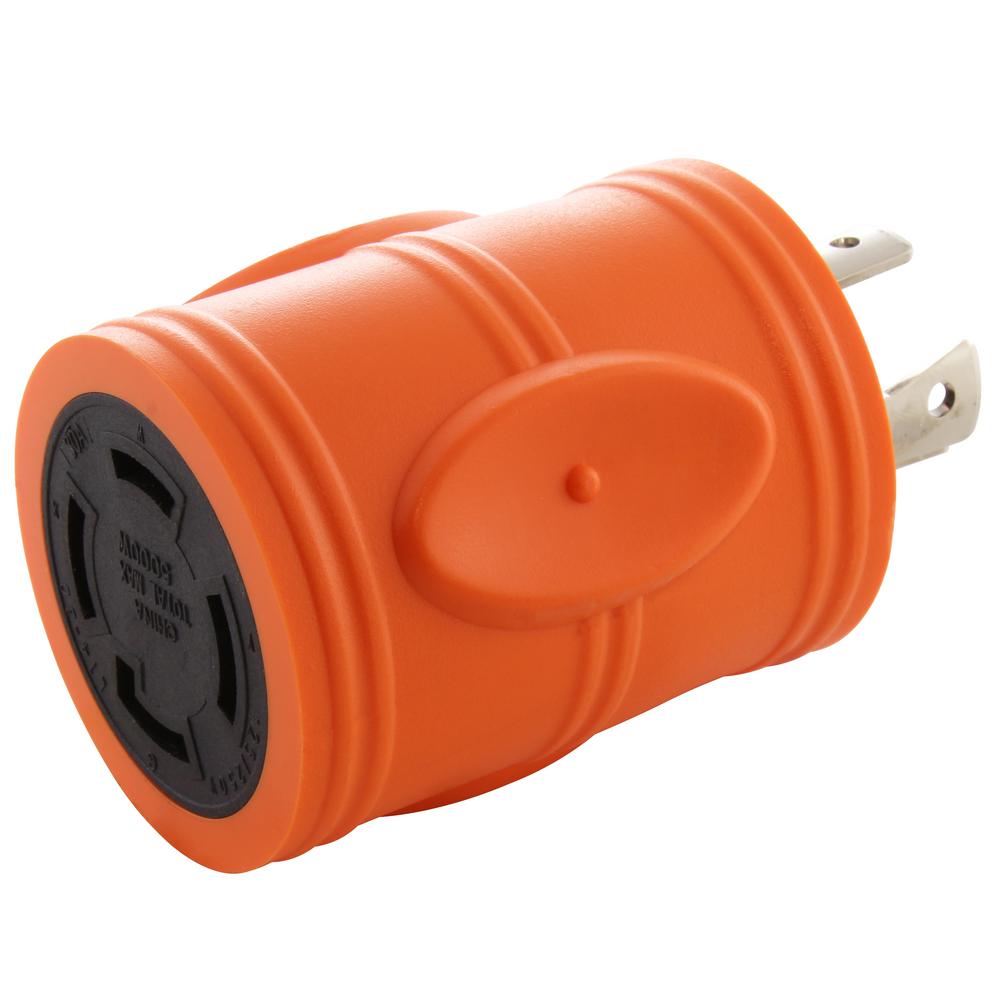 AC WORKS Locking Adapter 20 Amp 4-Prong L14-20P Locking Plug To L14-30R ...