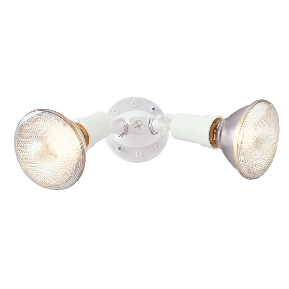 Halo 300-Watt White Outdoor PAR Twin-Head Security Flood Light ...