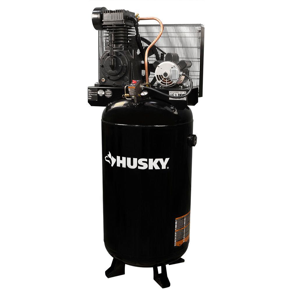 Husky 60 Gal. 175 PSI Electric Stationary 2-Stage Air Compressor ...