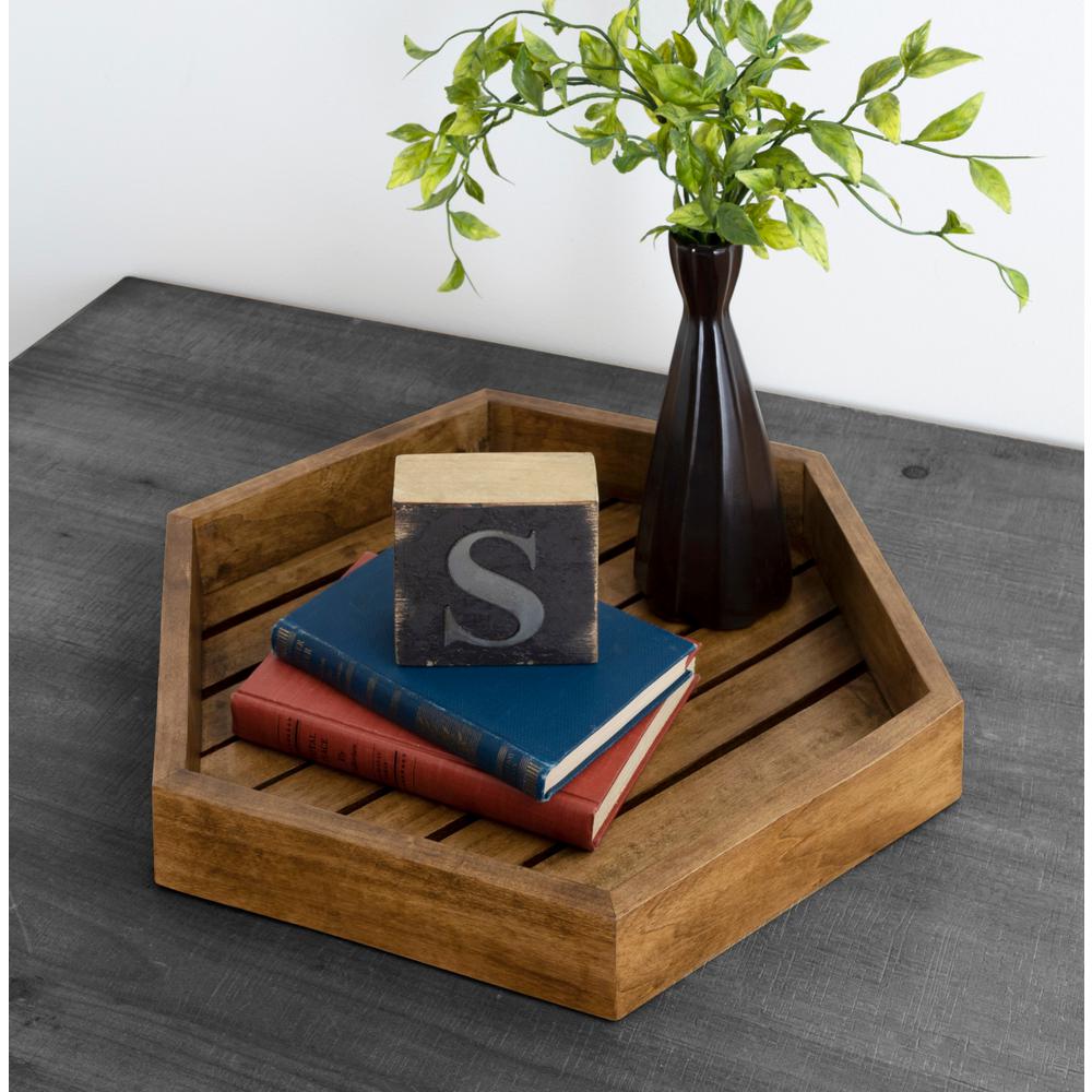 Kate and Laurel Lipton 16 in. x 3 in. x 16 in. Rustic Brown Decorative ...