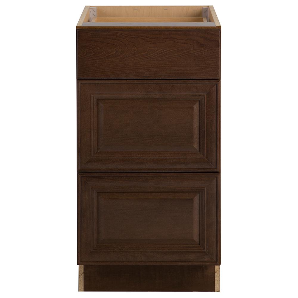 Hampton Bay Benton Assembled 18x34.5x24 in. Base Cabinet with 3-Soft ...