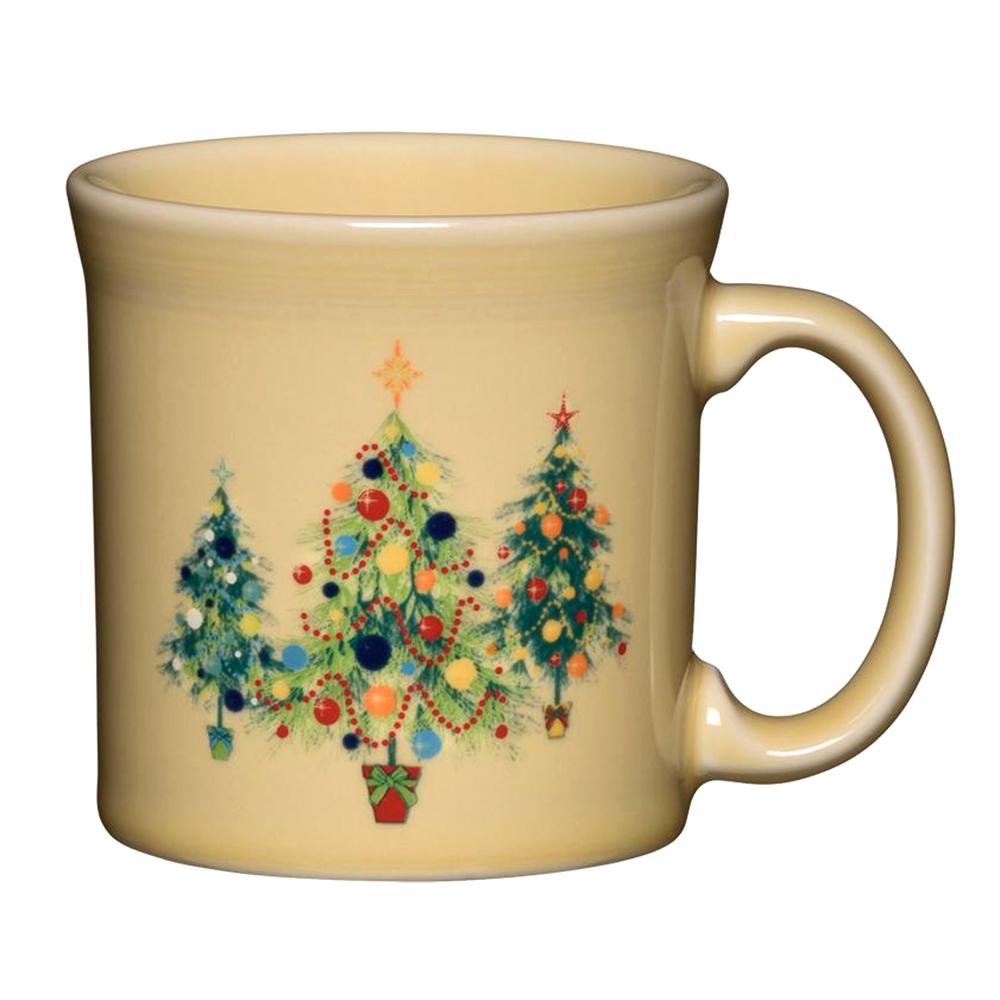 Fiesta 12 oz. Ivory Ceramic Trio of Christmas Trees Java Mug 5709522U ...