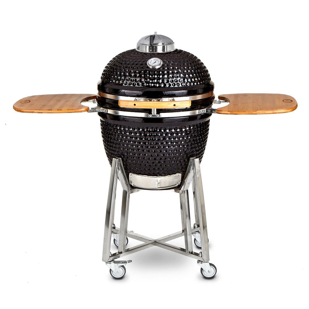 Vision Grills Kamado Pro Ceramic Charcoal Grill with Grill Cover-S ...