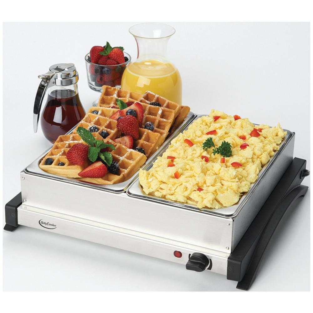Betty Crocker 5 Qt. Stainless Steel Buffet Server with Two Warming ...