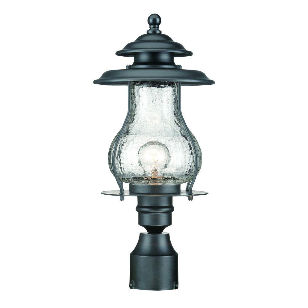 Design House Maple Street Black Outdoor Die-Cast Post Mount Light ...