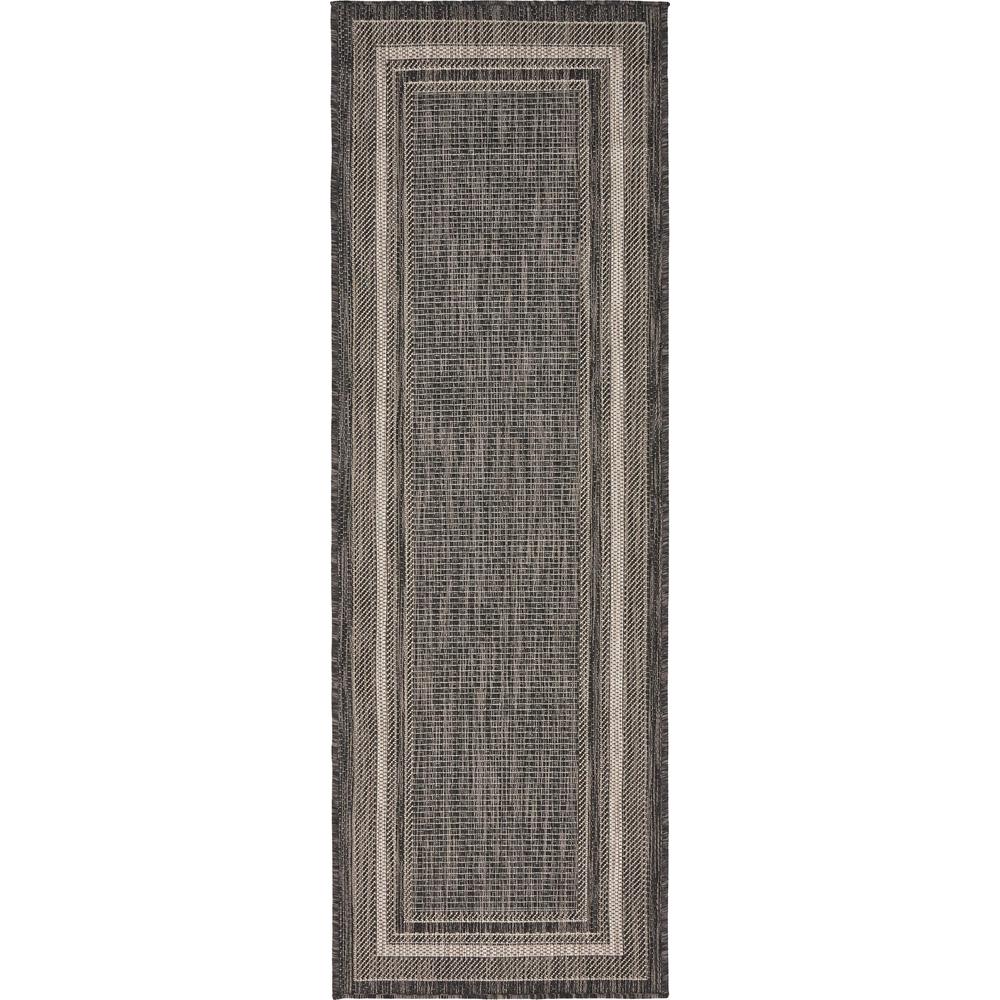 Unique Loom Outdoor Soft Border Black 2' 0 x 6' 0 Runner Rug-3136831 ...