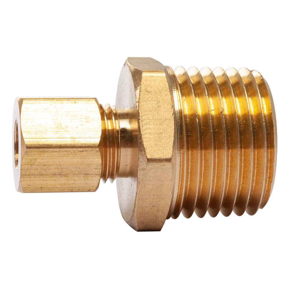 LTWFITTING 1 4 In O D Comp X 1 2 In MIP Brass Compression Adapter