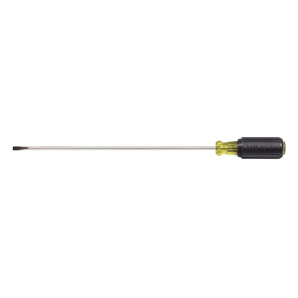 Klein Tools 3/16 in. Cabinet-Tip Flat Head Screwdriver with 10 in ...