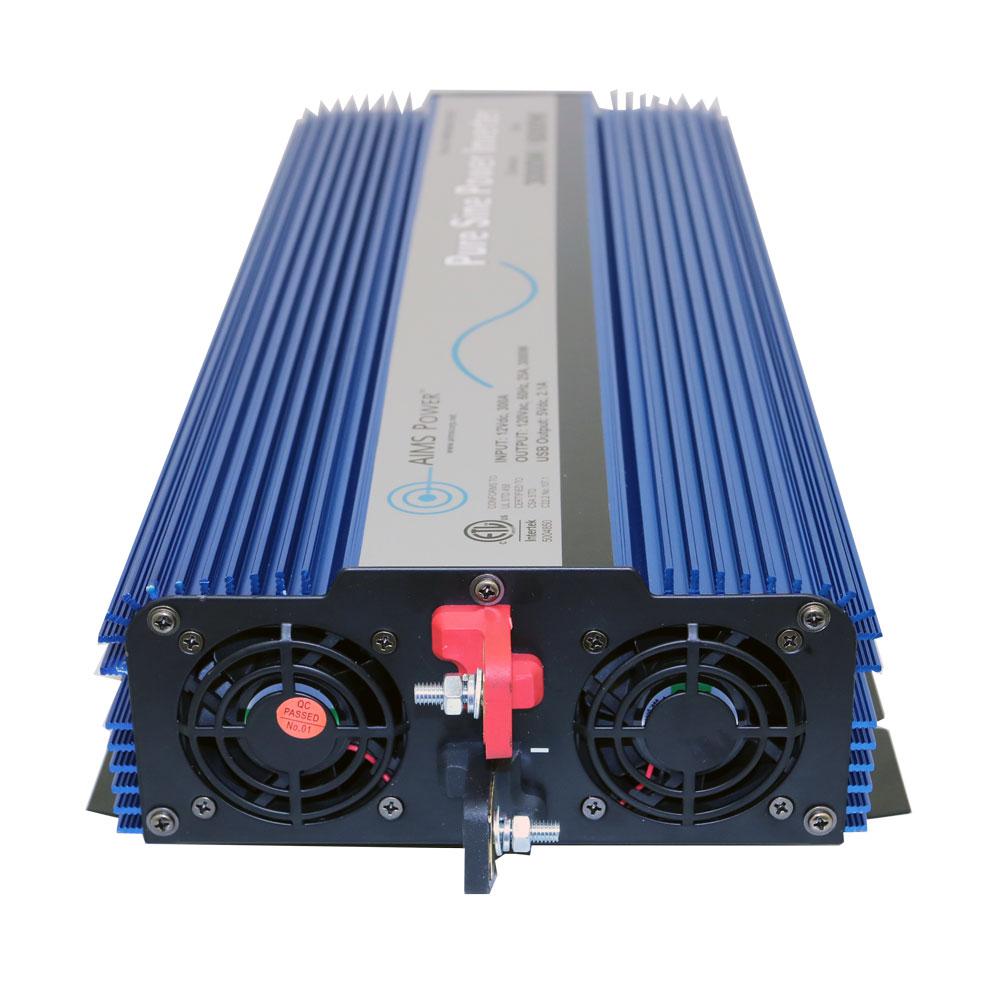 AIMS POWER 3,000 Pure Sine Inverter 12-Volt DC to 120-Volt AC ETL ...