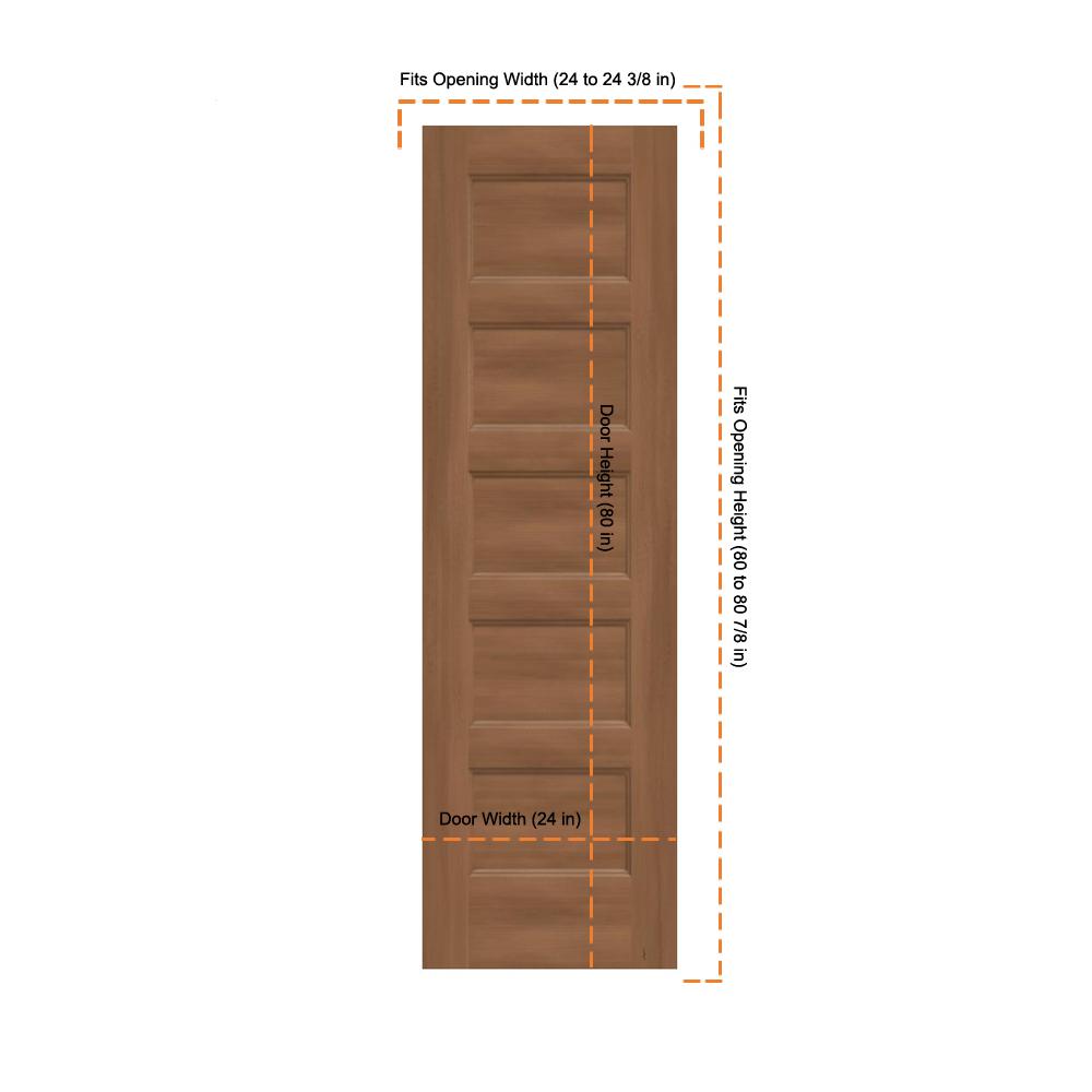 JELD-WEN 24 in. x 80 in. Conmore Hazelnut Stain Smooth Solid Core ...