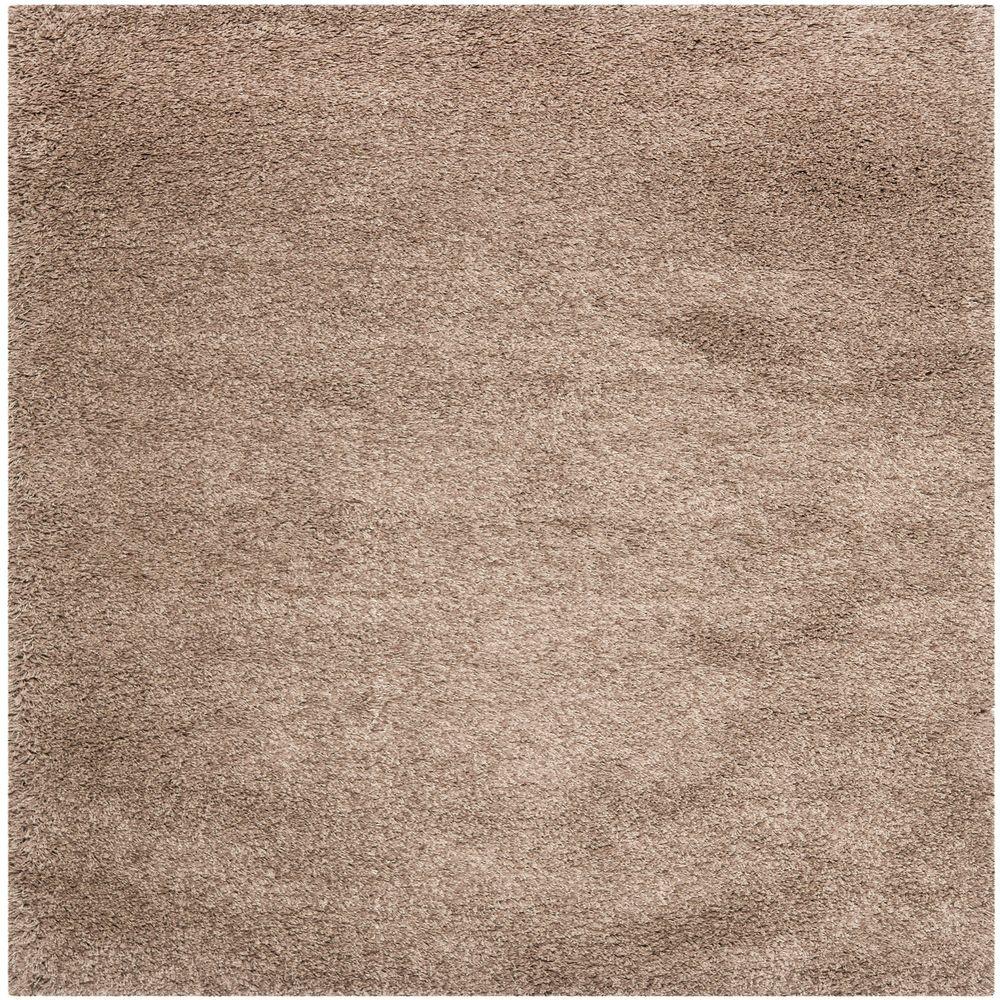 Safavieh California Shag Taupe 4 ft. x 4 ft. Square Area Rug-SG151-2424 ...