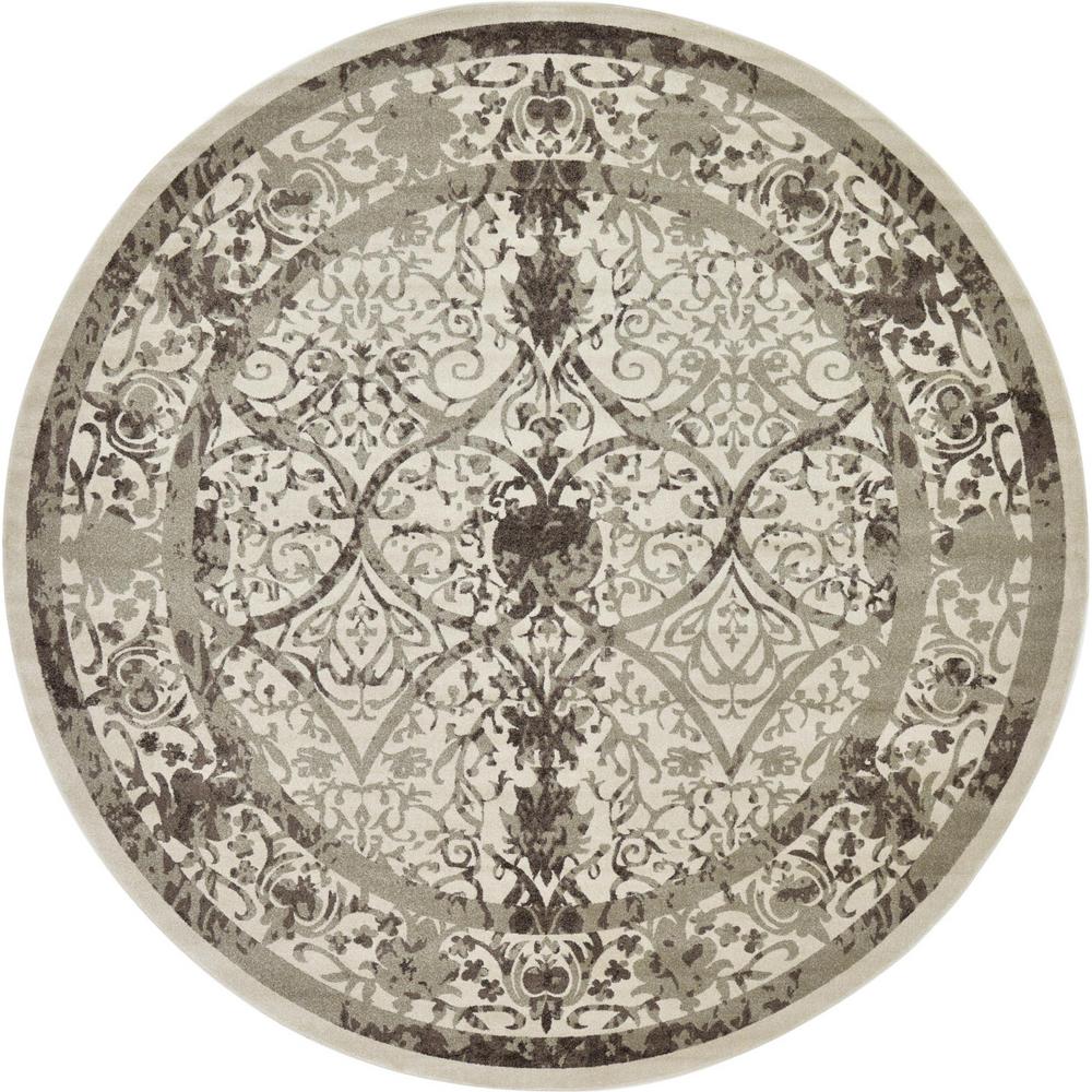 Unique Loom Beige 12 ft. 2 in. x 12 ft. 2 in. La Jolla Round Area Rug ...