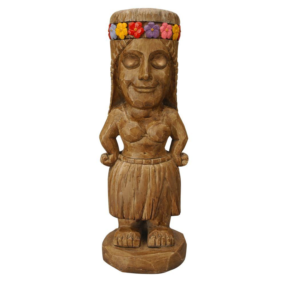 Moonrays Brown Hula Princess Solar Powered Integrated LED Outdoor ...