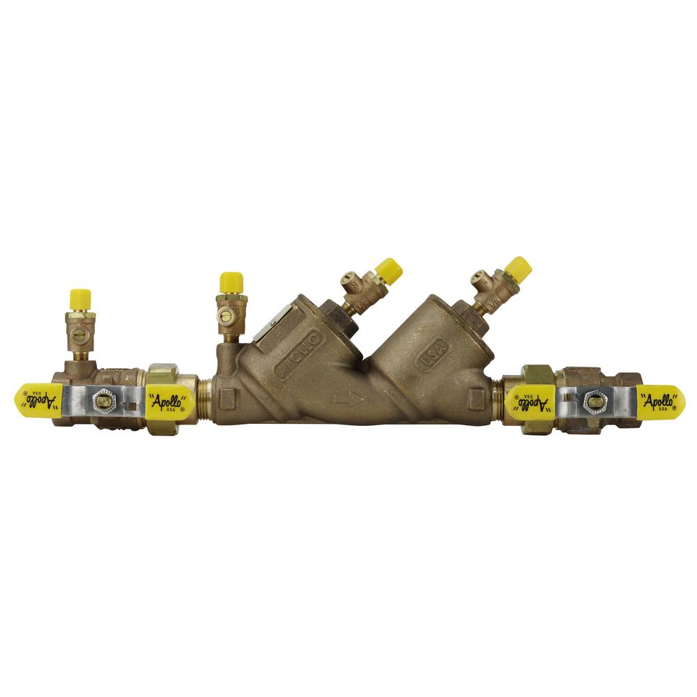 Apollo 3/4 in. Bronze FIP Double Check Backflow Preventer with Union ...