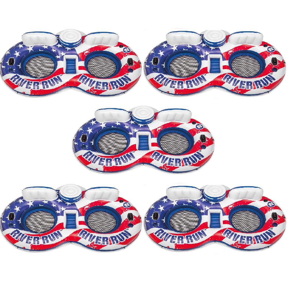 Intex White and Blue American Flag Inflatable 2-Person Pool Tube Float ...