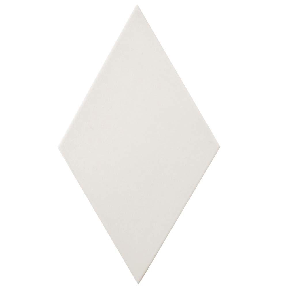 Merola Tile Rhombus Smooth White 5-1/2 in. x 9-1/2 in. Porcelain Floor ...
